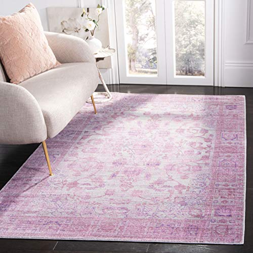 SAFAVIEH Valencia Collection 3' x 5' Pink/Multi VAL103H Boho Chic Distressed Area Rug