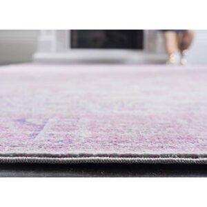 SAFAVIEH Valencia Collection 3' x 5' Pink/Multi VAL103H Boho Chic Distressed Area Rug