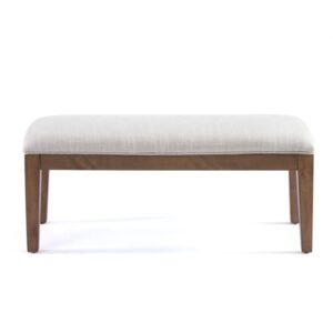 HUIMO Upholstered Entryway Bench, Bedroom Bench for End of Bed, Dining Bench with Padded Seat for Kitchen, Living Room, Fabric Solid Wood Indoor Bench (Beige)