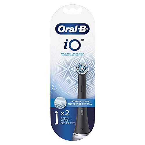 Oral-B iO Ultimate Clean Replacement Brush Heads, Black, 2 Count