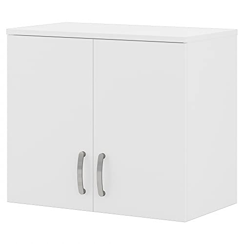 Bush Business Furniture Storage Laundry Room Wall Cabinet with Doors and Shelves, White