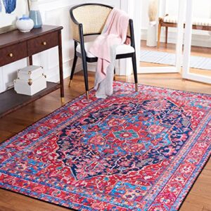 safavieh tucson collection machine washable slip resistant 8′ x 10′ navy/red tsn121n oriental medallion living room dining bedroom area rug