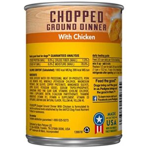 Pedigree Chopped Ground Dinner with Chicken Canned Dog Food (Pack of 2)