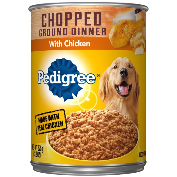 Pedigree Chopped Ground Dinner with Chicken Canned Dog Food (Pack of 2)