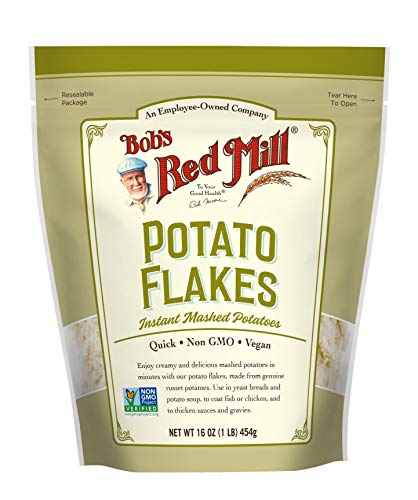 Bob's Red Mill Instant Mashed Potatoes Creamy Potato Flakes, 16-ounce (Pack of 4)