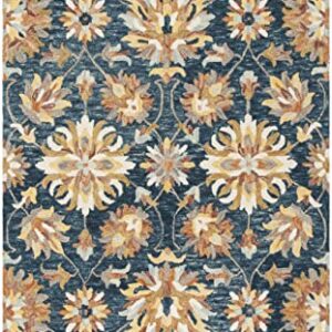 Safavieh Aspen Collection 5' x 8' Navy/Multi APN139N Handmade Floral Tassel Wool Area Rug