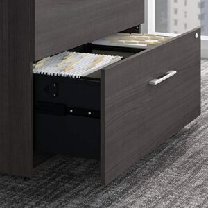 Bush Business Furniture Office 500 2 Drawer Lateral File Cabinet with Hutch, 36W, Storm Gray