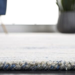 Safavieh Metro Collection 2'3" x 6' Blue/Ivory MET995M Handmade Modern Contemporary Wool Entryway Foyer Living Room Bedroom Kitchen Runner Rug