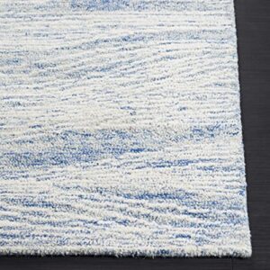 Safavieh Metro Collection 2'3" x 6' Blue/Ivory MET995M Handmade Modern Contemporary Wool Entryway Foyer Living Room Bedroom Kitchen Runner Rug