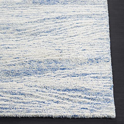 Safavieh Metro Collection 2'3" x 6' Blue/Ivory MET995M Handmade Modern Contemporary Wool Entryway Foyer Living Room Bedroom Kitchen Runner Rug