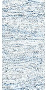 Safavieh Metro Collection 2'3" x 6' Blue/Ivory MET995M Handmade Modern Contemporary Wool Entryway Foyer Living Room Bedroom Kitchen Runner Rug