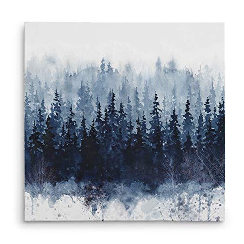 WEXFORD HOME Indigo Forest Gallery Wrapped Canvas Wall Art, 24x24