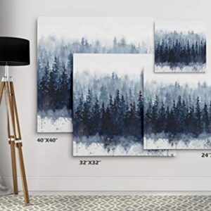 WEXFORD HOME Indigo Forest Gallery Wrapped Canvas Wall Art, 24x24