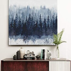 WEXFORD HOME Indigo Forest Gallery Wrapped Canvas Wall Art, 24x24