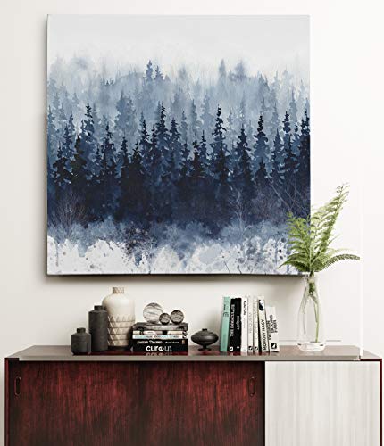 WEXFORD HOME Indigo Forest Gallery Wrapped Canvas Wall Art, 24x24