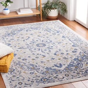 safavieh palma collection 9′ x 12′ beige/light blue pam354a oriental floral medallion non-shedding area rug