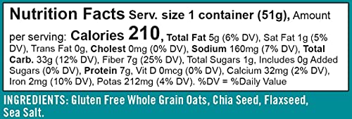 Bob's Red Mill Gluten Free Oatmeal Cup, Classic with Flax/Chia (Pack of 12)