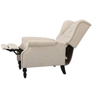 Christopher Knight Home Earlean Fabric Recliner (Set of 2), Beige, Dark Brown