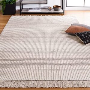 safavieh marbella collection 8′ x 10′ ivory/dark brown mrb208t handmade contemporary fringe wool area rug