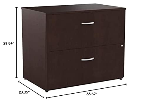 Bush Business Furniture Series C 36W 2 Drawer Lateral File in Mocha Cherry