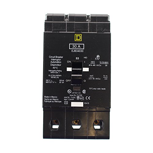 SCHNEIDER ELECTRIC EJB34030 Miniature Circuit Breaker 480Y/277-Volt 30-Amp Electrical Box