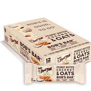 Bob's Red Mill Peanut Butter Coconut & Oats Bob's Bar, 1.76 Ounce (Pack of 12)