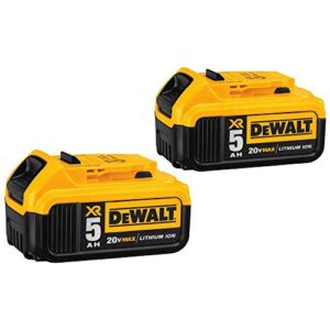 DEWALT 20V MAX Battery Starter Kit with 2 Batteries, 5.0Ah (DCB205-2CK) , Black