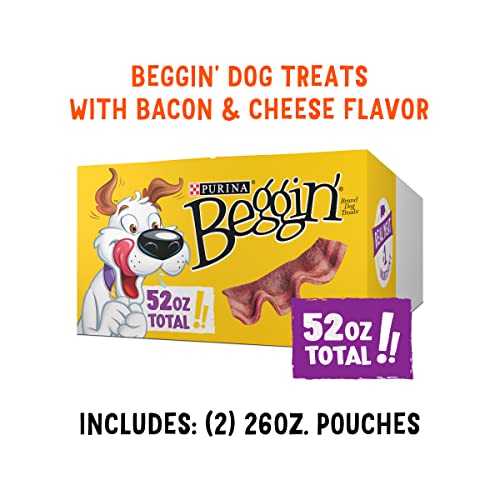 Purina Beggin' Strips With Real Meat Dog Training Treats With Bacon and Cheese Flavors - (2) 26 oz. Pouches