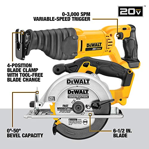 DEWALT 20V MAX Power Tool Combo Kit, 10-Tool Cordless Power Tool Set with 2 Batteries and Charger (DCK1020D2)