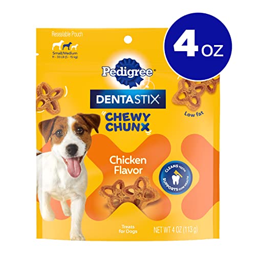 Pedigree DentaStix Chewy Chunx Dental Treats, Small/Medium Dog – 4 oz.