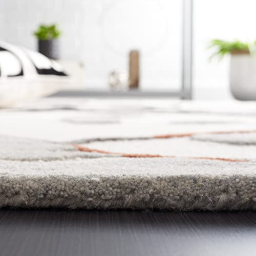 Safavieh Metro Collection 4' x 6' Ivory/Grey MET884F Handmade Modern Contemporary Textured Wool Area Rug