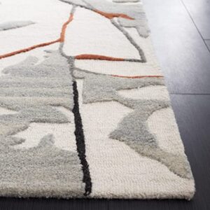 Safavieh Metro Collection 4' x 6' Ivory/Grey MET884F Handmade Modern Contemporary Textured Wool Area Rug