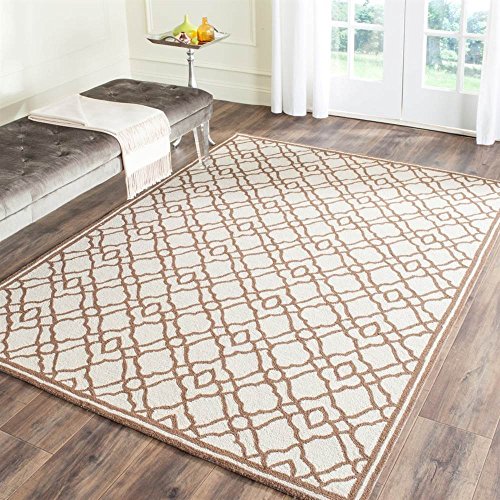 SAFAVIEH Four Seasons Collection 8' x 10' Ivory / Dark Brown FRS396A Hand-Hooked Area Rug