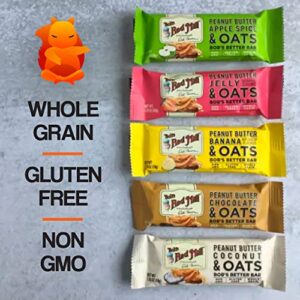 Peaceful Squirrel Variety, Bob's Red Mill Peanut Butter Oat Bars, Variety of 10 Bars, 5 Flavors, Gluten Free, Non-GMO, 1.76 Ounce