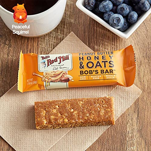 Peaceful Squirrel Variety, Bob's Red Mill Peanut Butter Oat Bars, Variety of 10 Bars, 5 Flavors, Gluten Free, Non-GMO, 1.76 Ounce