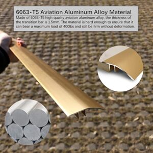 Funmaypoon Aluminum Floor Transition Threshold Strip Door Threshold Interior/Carpet/Tile/Floor Reducer Doorway Edge Trim for Laminate Floor Mat Carpet and Vinyl Tile 1 3/4" (43mm) Wide(90cm)(Gold)