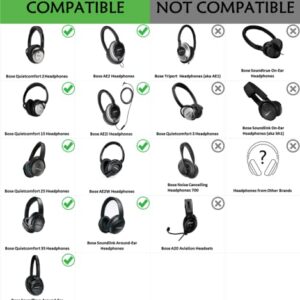 Replacement Ear-Pads for Bose QuietComfort QC 2 15 25 35 Ear Cushions for QC2 QC15 QC25 QC35 SoundLink/SoundTrue Around-Ear II AE2 Headphones (Black)