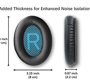 Replacement Ear-Pads for Bose QuietComfort QC 2 15 25 35 Ear Cushions for QC2 QC15 QC25 QC35 SoundLink/SoundTrue Around-Ear II AE2 Headphones (Black)