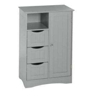 riverridge ashland collection 1 door, 3 drawer, gray floor cabinet