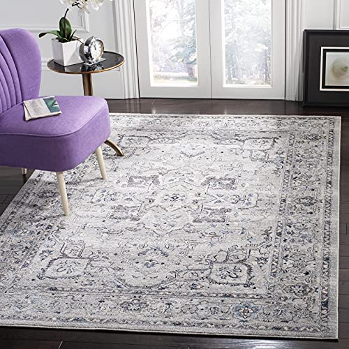 SAFAVIEH Charleston Collection 8' x 10' Grey / Dark Grey CHL411F Oriental Distressed Non-Shedding Living Room Bedroom Dining Home Office Area Rug