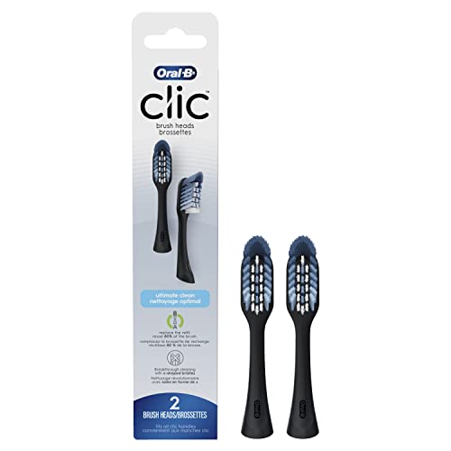 Oral-B Clic Toothbrush Ultimate Clean Replacement Brush Heads, Black, 2 Count