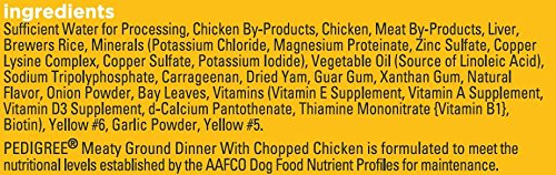 Pedigree Meaty Ground Dinner With Chopped Chicken Canned Dog Food 13.2 Ounces (Pack Of 6)