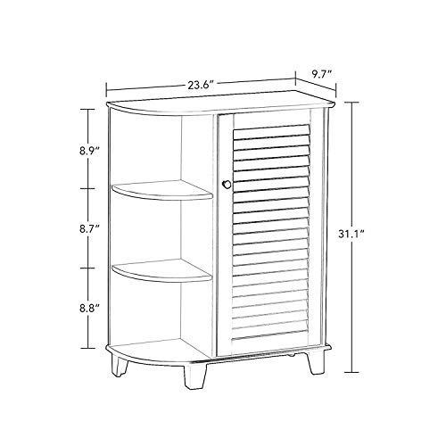 RiverRidge Floor Cabinet with Side Shelves, White