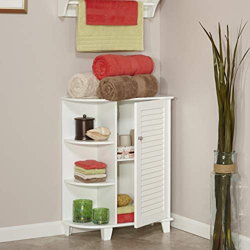 RiverRidge Floor Cabinet with Side Shelves, White