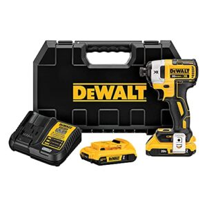 dewalt 20v max* xr cordless impact driver kit, brushless, 1/4-inch, 3-speed, 2 batteries (dcf887d2)