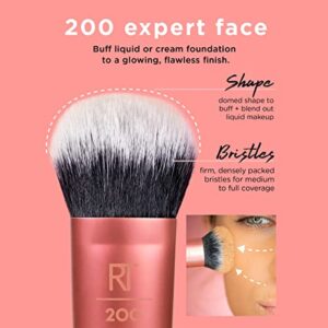 Real Techniques Everyday Essentials Kit, Makeup Brushes & Makeup Blending Sponge, Makeup Tools For Foundation, Blush, Bronzer, & Eyeshadow, Synthetic Bristles, 5 Piece Set