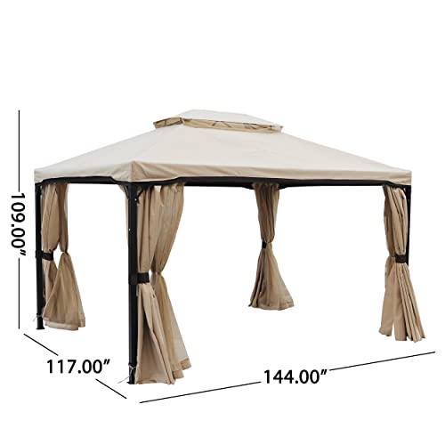 Christopher Knight Home Skyline Gazebo, Black + Beige