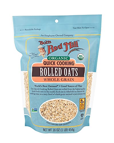 Bob's Red Mill Organic Quick Cooking Rolled Oats, 16-ounce (Pack of 4)