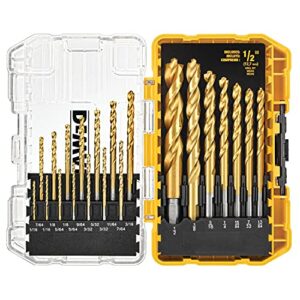 dewalt titanium nitride coated drill bit set, pilot point, 21-piece (dw1361)