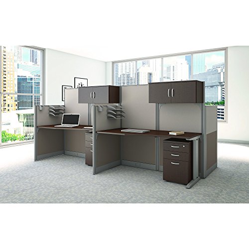 Bush Business Furniture Hour Office Desk, Mocha Cherry